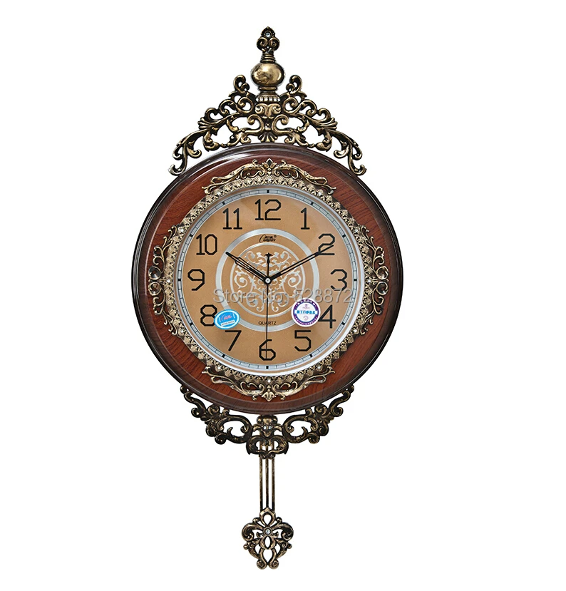 European style living room wall clock bell swing hanging dining table ...