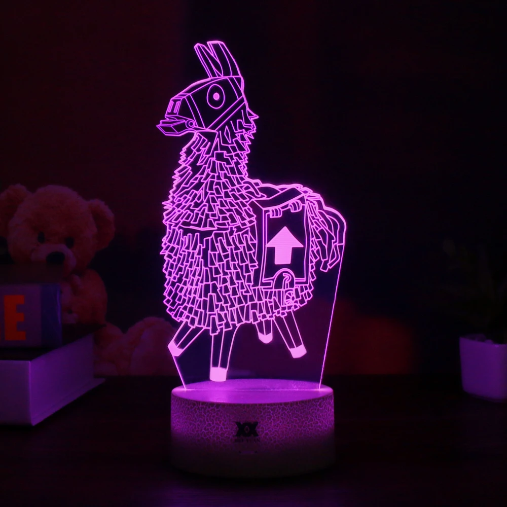 Fortnight Game Series 3D Lamp Llama/Omega/Raven Night Light 7 Color ...