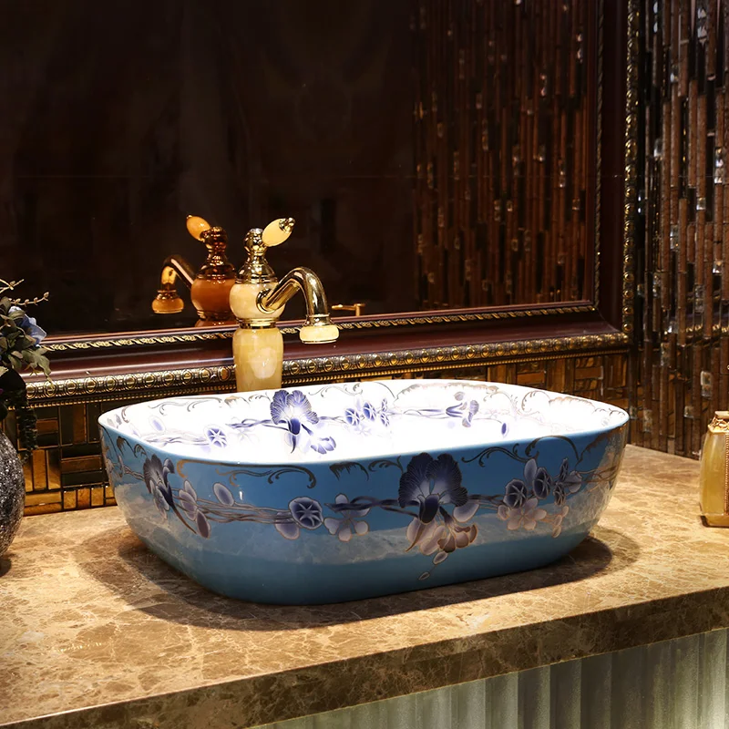 Jingdezhen factory directly art hand painted ceramic wash basin wash ...