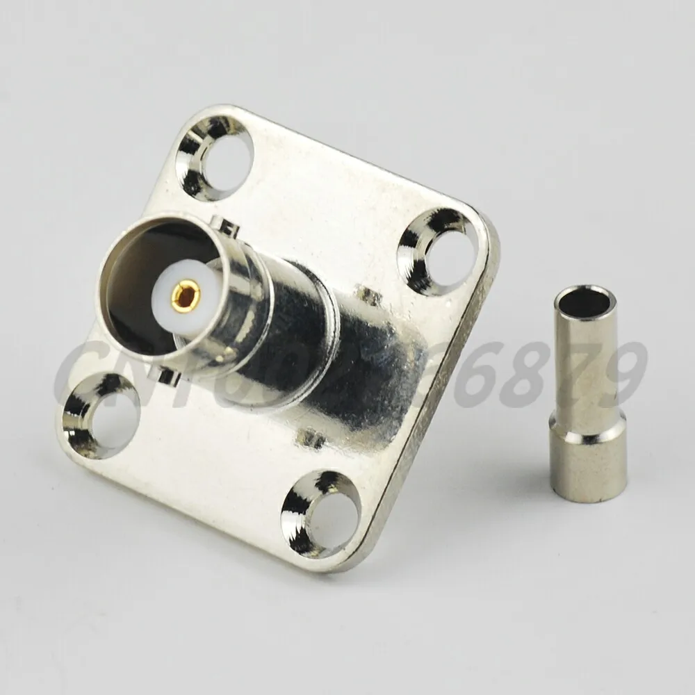 RF electrical wire terminal connector BNC Jack connectors Crimp 4 Hole ...