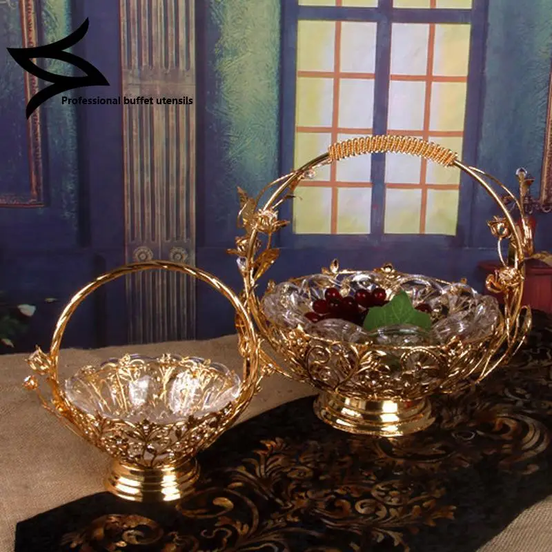 European luxury glass compote fruit dish creative candy dish of modern ...