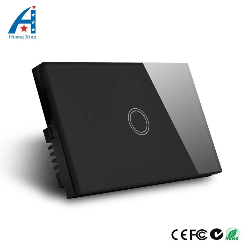 HUANGXING AU/US Standard Touch Switch, 1 Gang 1 Way Crystal glass panel ...
