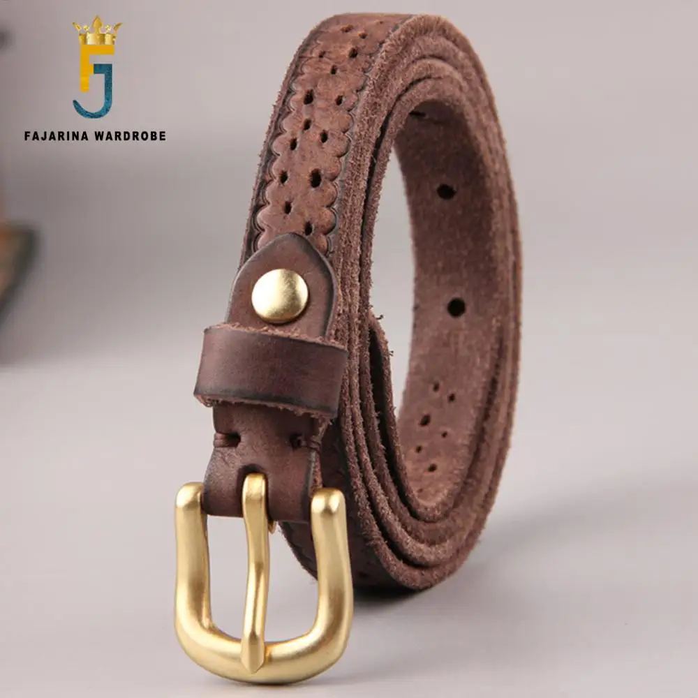 FAJARINA High grade Cow Skin Belt Ladies Fashion 100% Cowhide Genuine ...
