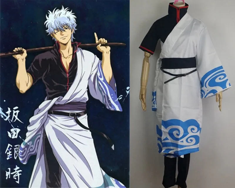 GINTAMA cosplay costumes role playing unisex Sakata Gintoki clothes top ...