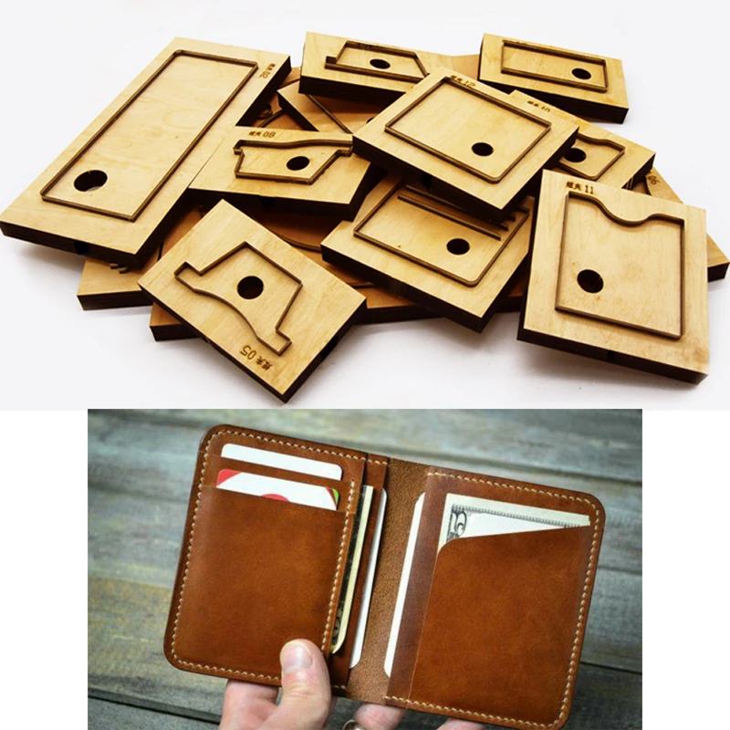 DIY-leather-craft-simple-card-holder-small-wallet-knife-mould-cutting ...
