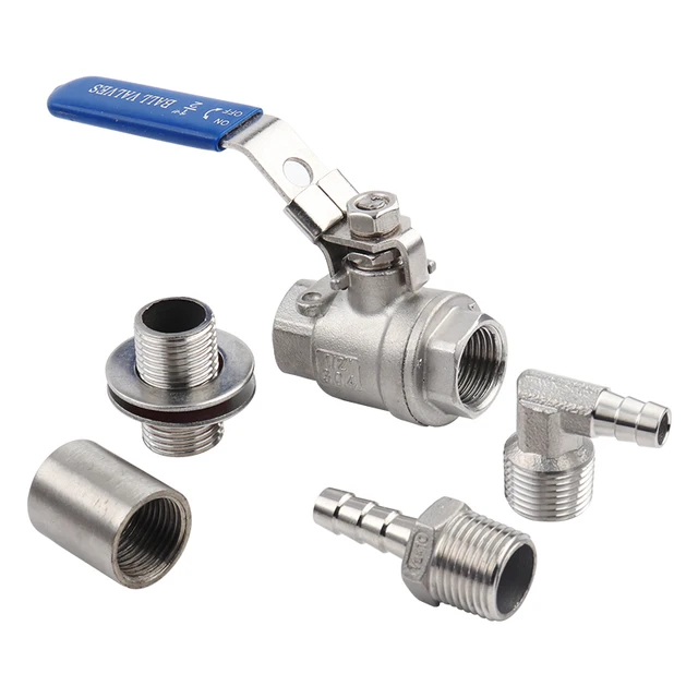 Bulkhead Fitting 1/2 Inch Weldless Ball Valve Stainless Steel 304 ...