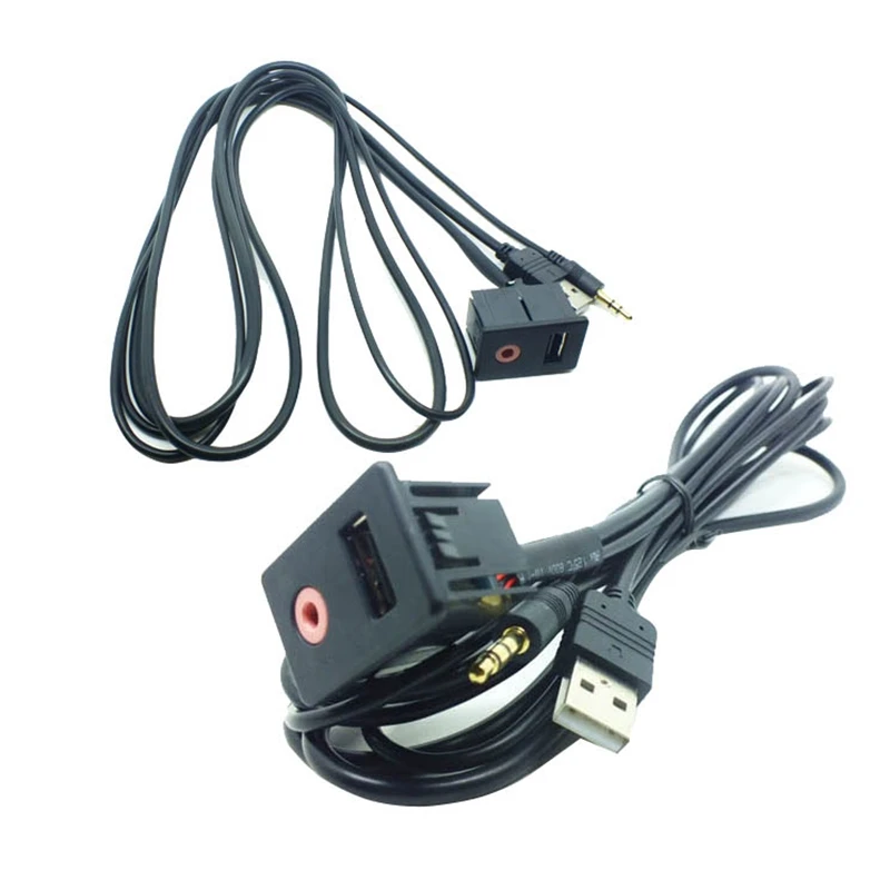 Car USB AUX Headphone Male Jack Flush Mount Mounting Adapter Panel ...