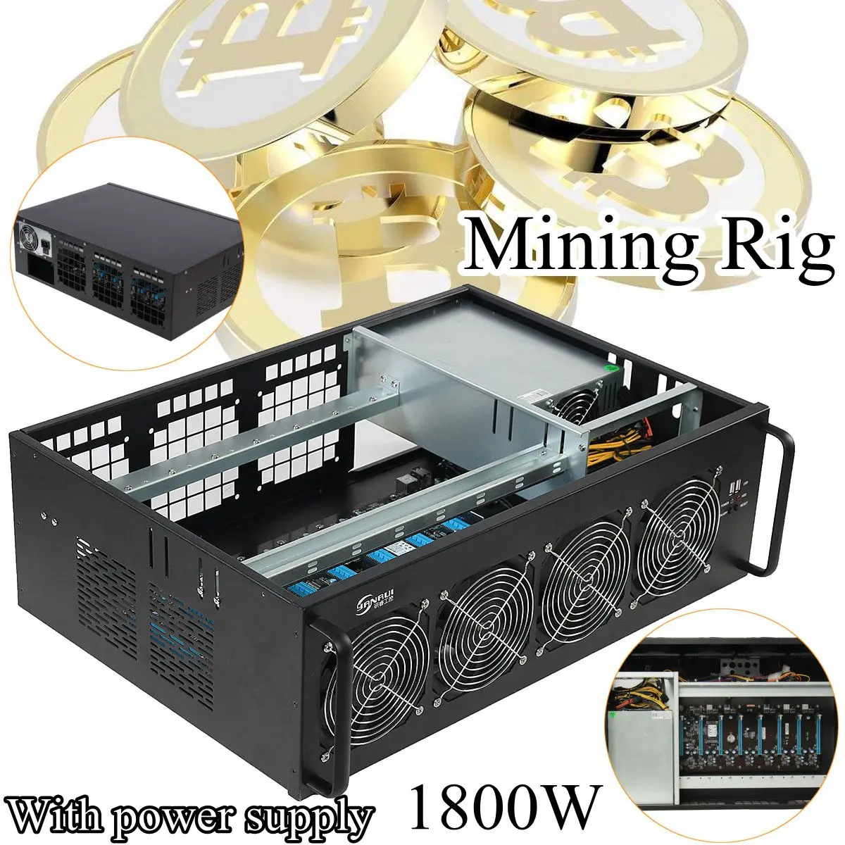 Mining Rig Miner Mining Machine Chassis Mounting BTC IC6S Motherboard ...