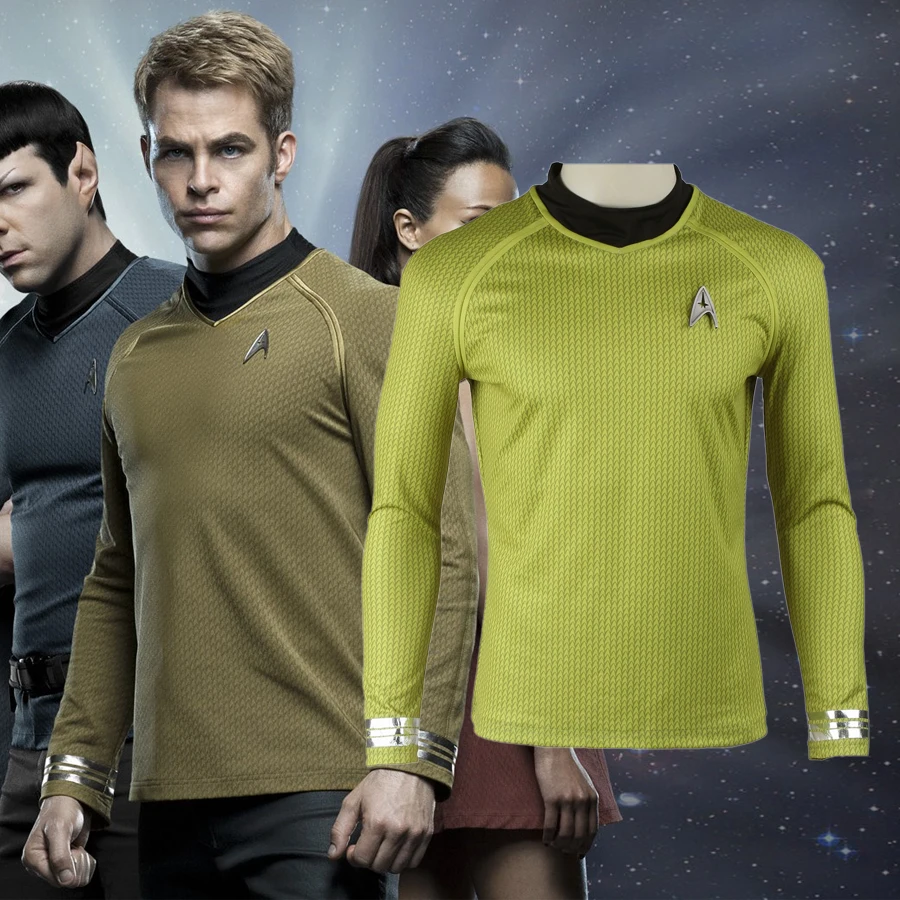 Star Trek Into Darkness Captain Kirk Long sleeve Shirt Uniform Yellow ...