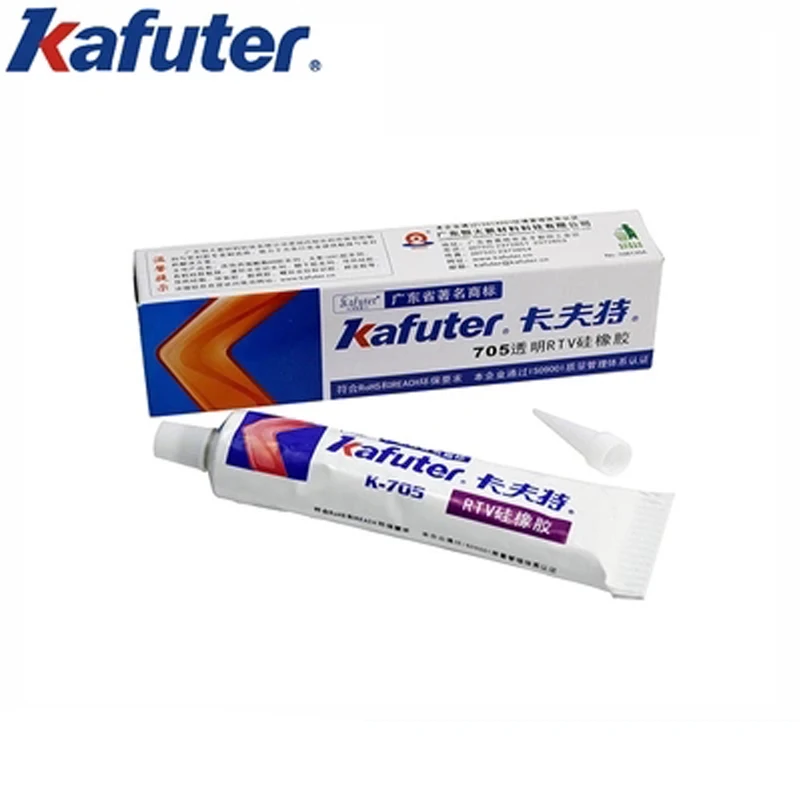 Genuine Kafuter k 705 RTV Silicone Rubber Electronic Glue Sealant Transparent Organosilicon 45g ...