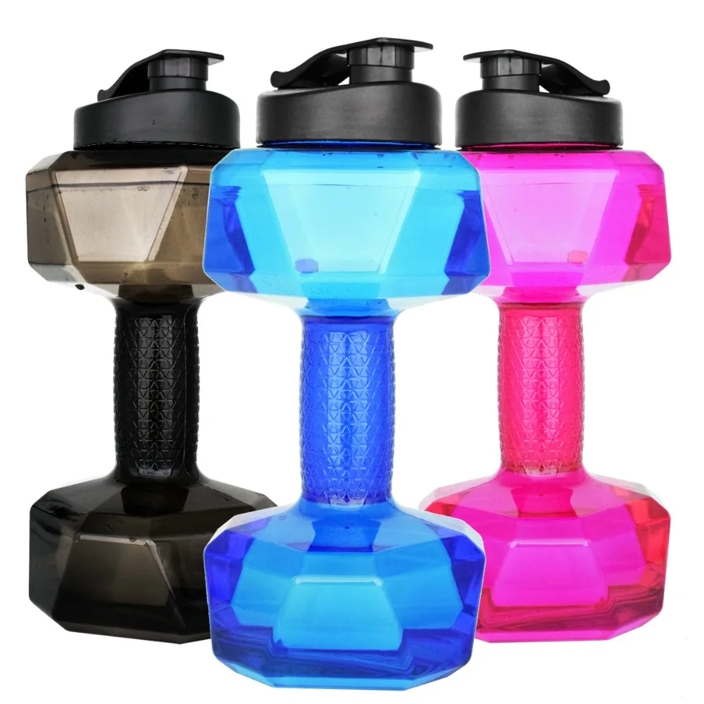 Free Shipping 1.2/2.2L Dumbbell Shaped Sport Fitness Water Bottle BPA ...