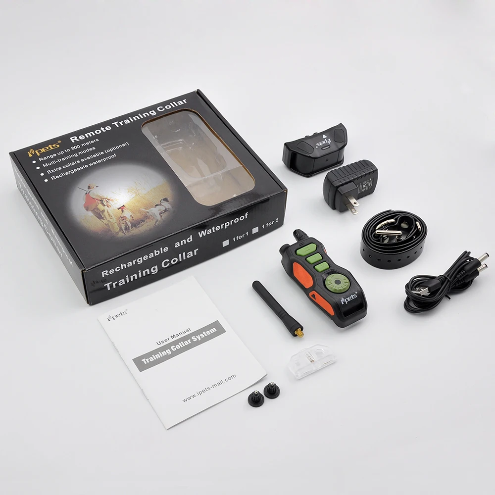 Ipets 618-1 тренировочный ударный электрический ошейник с безопасной вибрационной перезаряжаемой ...