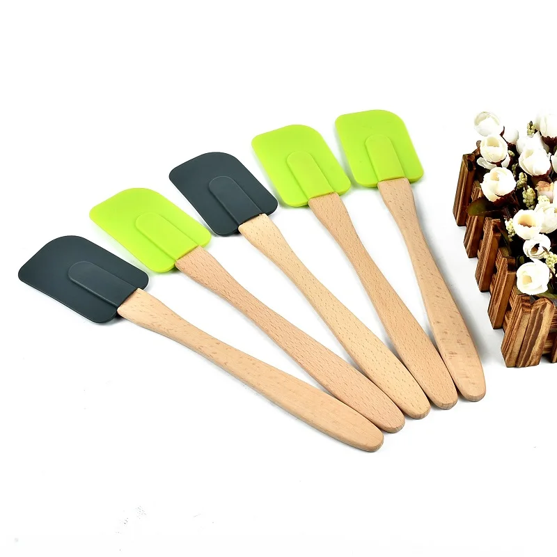 WOFO Wood Handle Chocolate Scraper DIY Silicone Cake Scraper Butter ... WOFO Wood Handle Chocolate Scraper DIY Silicone Cake Scraper Butter ...