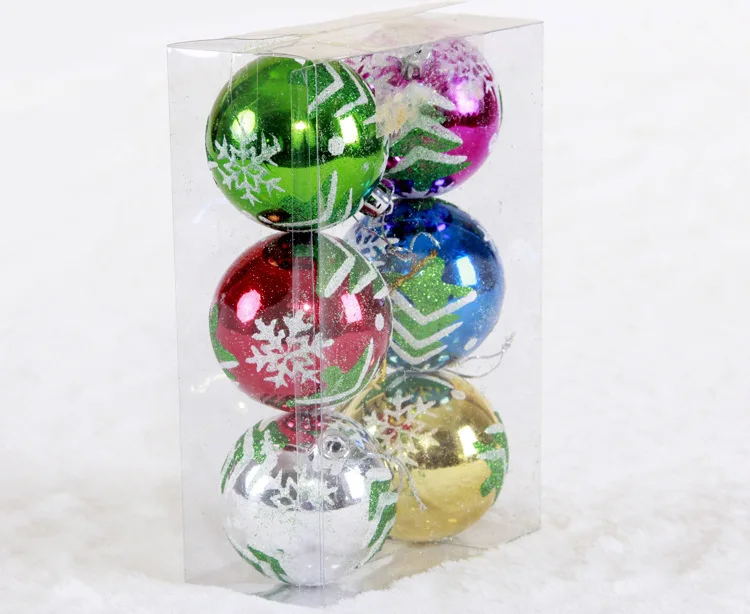 6pcs Christmas Decor Luxury Round Christmas Balls Wedding XMAS Tree ...