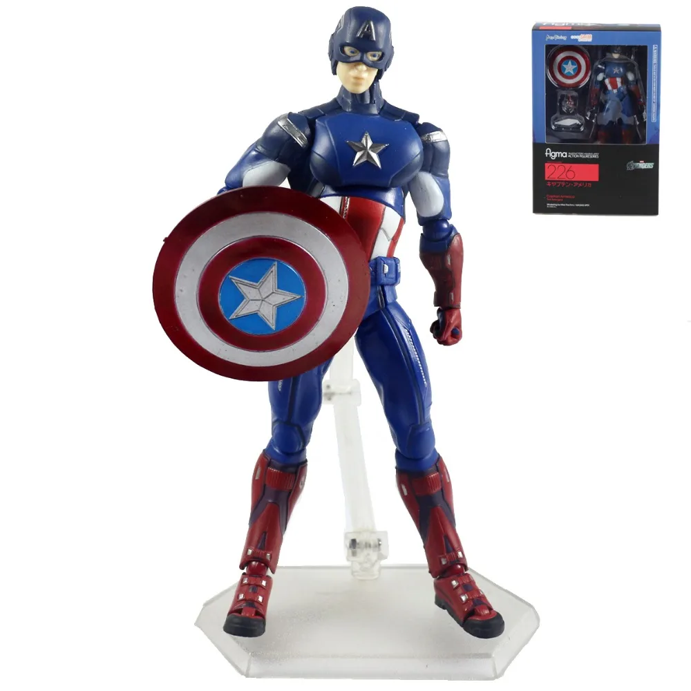 Movie The Super Hero Captain America Figma Anime PVC Action Hero Figure ...