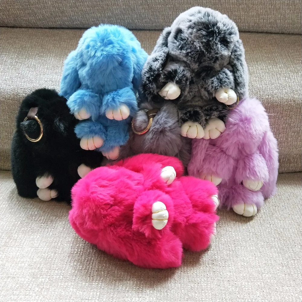 Aliexpress.com : Buy 20CM Cute Big Faux Bunny Fashion Fur Pom Keychain ...