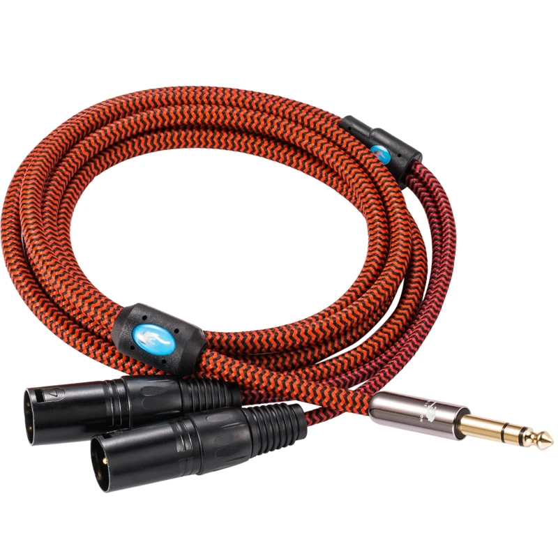 Hifi Audio Cable Stereo 6.35mm to Dual XLR 3 Pin for Amplifier Sound ...