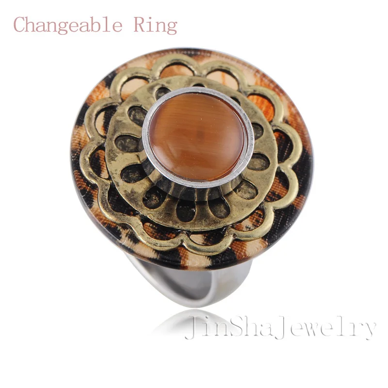 Wholesale Classic Stainless Steel Changeable Ring With Blown Cat Eye ...