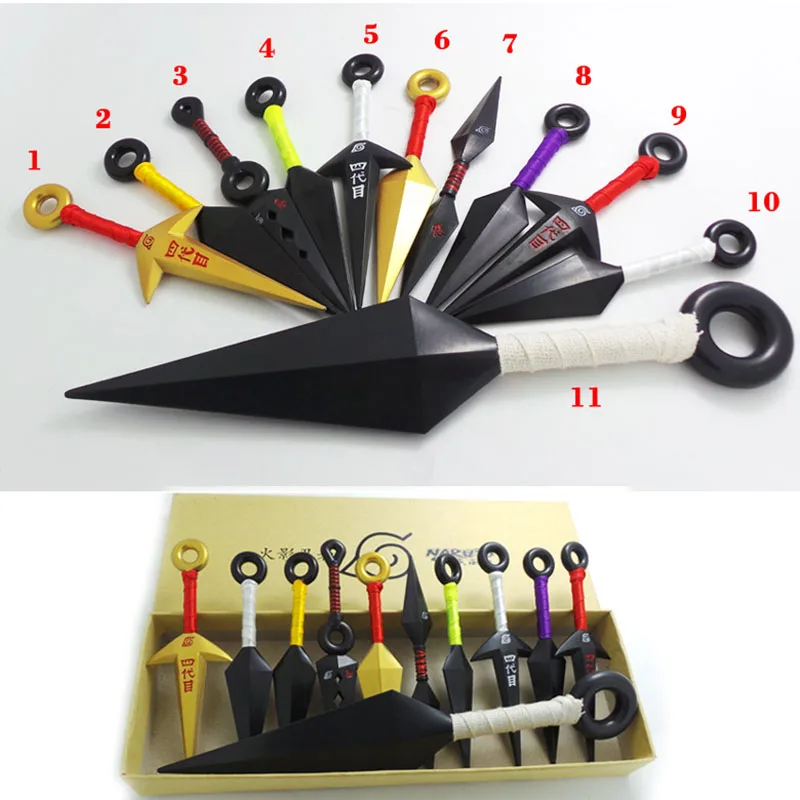 Naruto Shippuden Pvc Kunai Shuriken Figure Toy 11Pcs set 2 Sizes Anime ...