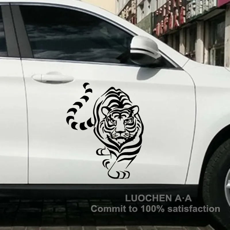 Car Stickers Walking Tiger Creative Decals Design For Doors Waterproof ...