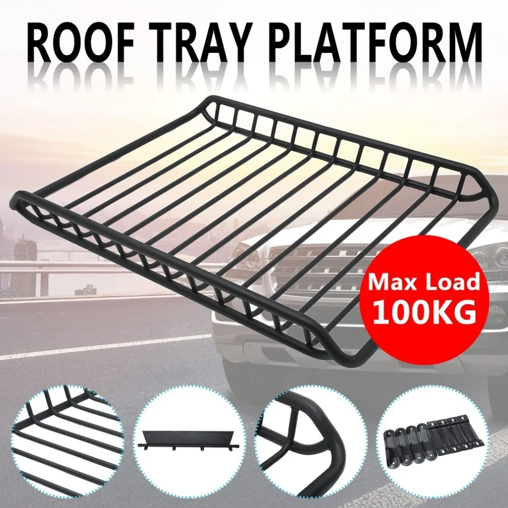 Universal Steel Roof Tray Platform Rack Luggage Box Carrier Car Roof ...