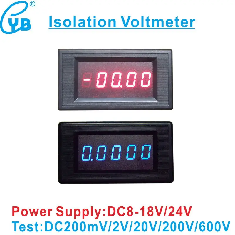 Yb5145ai Led Digital Dc Isolated Voltmeter Dc 200mv 2v 20v 200v 600v ...