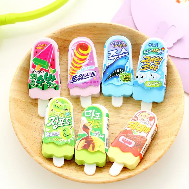 Cute Ice Cream Rubber Pencil Eraser Shaped Erasers For Kids Rubbers ...