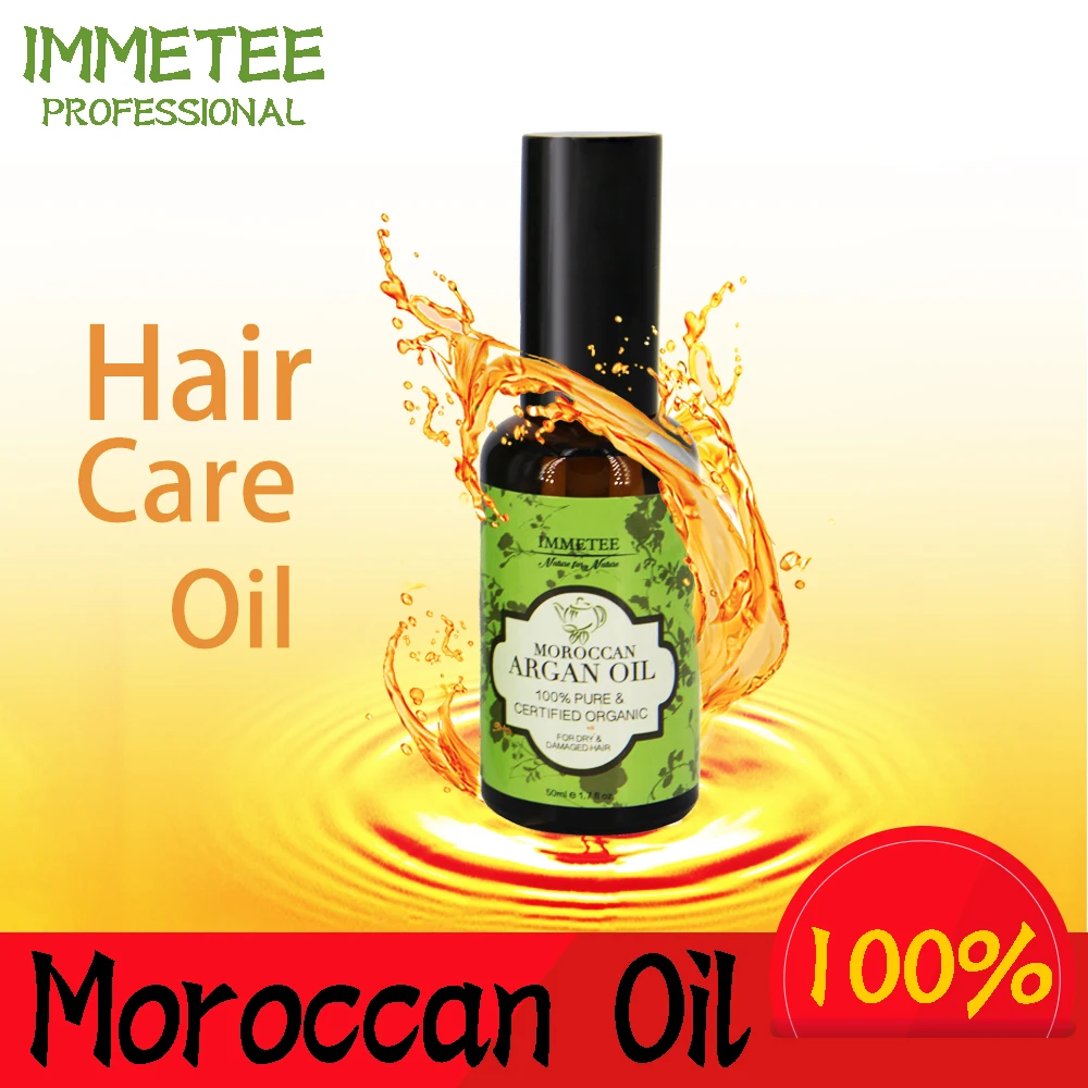 Puro aceite de argán Marroquí para el cuidado del cabello y protege el cabello dañado por la ...