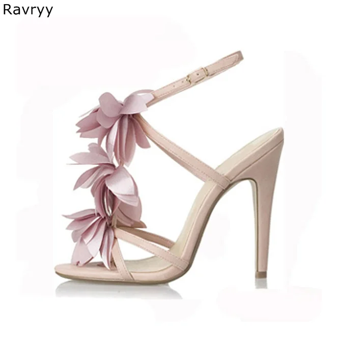 Flower Shoes 2018 Summer Woman Sandals Leather Beautiful Silk Flowers ...