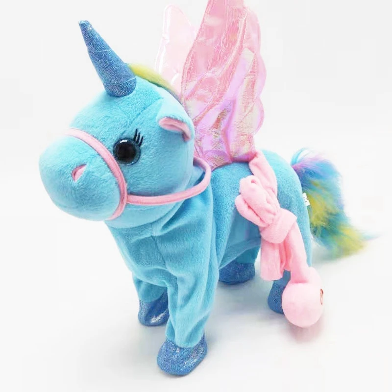 Electric Singing And Walking Unicorn Plush Toy Stuffed Animal Cartoon ...