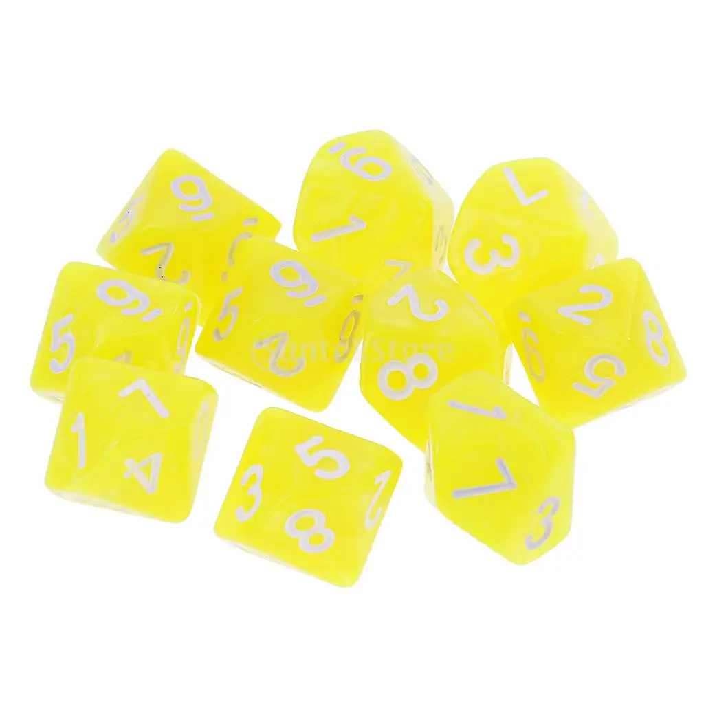 Dados d10 de 10 lados, dado poliéster para dungeons & dragons, jogo de ...