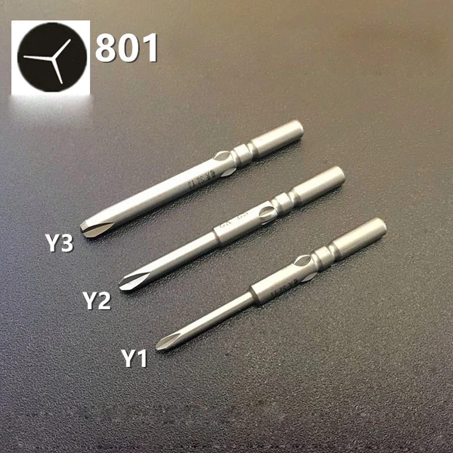 3PCS Magnetic S2 Steel 801 5mm Round Shank Electric Y Shape Screwdriver ...