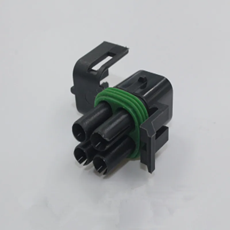 100pcs/lot 12015798 For Delphi PA66 black Receptacle 4 Way Weather Pack ...