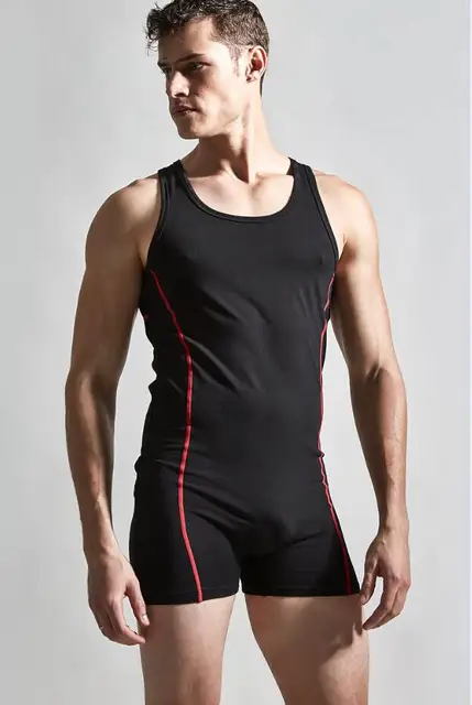 Taustiem Fashion Men Bodysuit Man Siamese Vest Body Suits Sexy Man ...