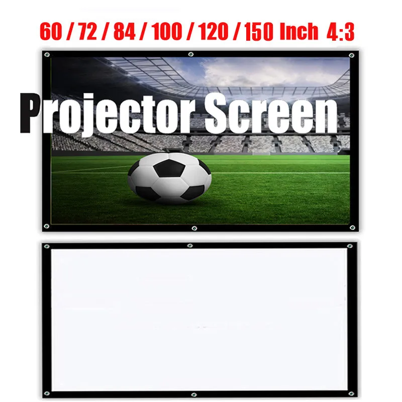 Portable HD 1080P Soft Projector Screen Matt White 4:3 Projector Screen ...