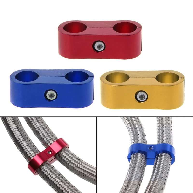 Stepped Billet Dual AN4 4AN 11MM Braided Hose Separator Clamp Cable ...