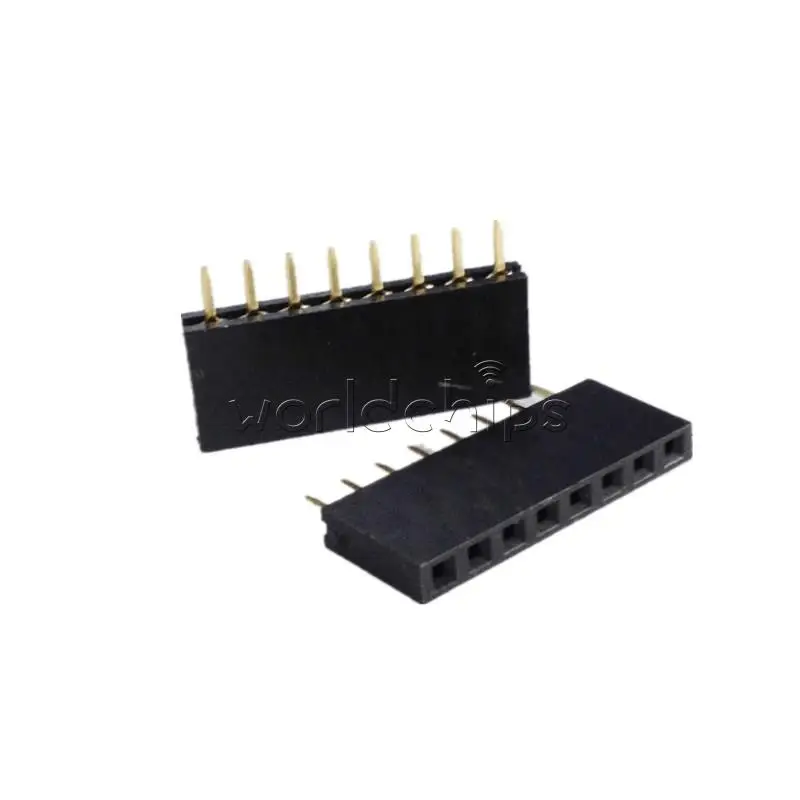 10PCS 1x8 Single Row 8 Pins PCB Socket Female Header 2.54mm-in ...