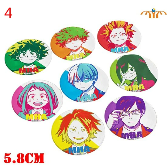 Giancomics 5.8cm Hot Anime My Hero Academia Pins Set Plastic Badges ...