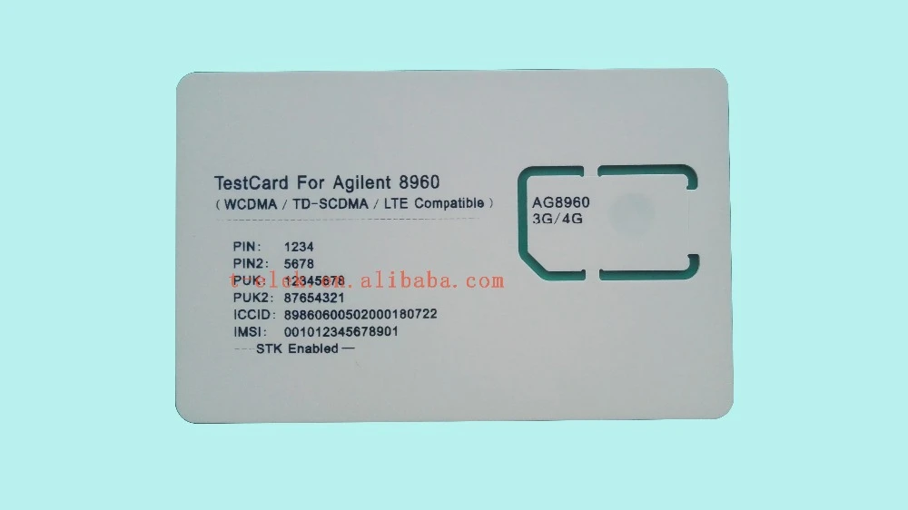4G LET 3G WCDMA Stanrdard SIM Test Card for Agilent 8960