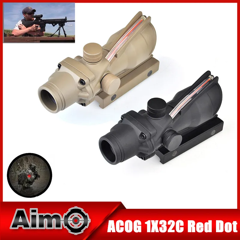 Aim Tactical Sight ACOG Type 1X32 Red Dot Sight Scope with Illumination ...