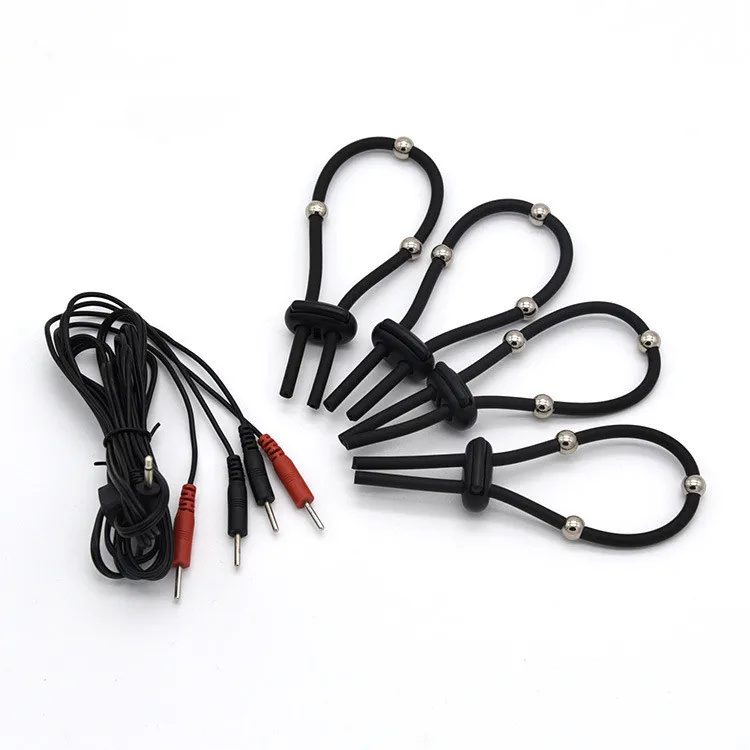 New Electro Shock Therapy Penis Ring With Beads Medical Electric Sex ...