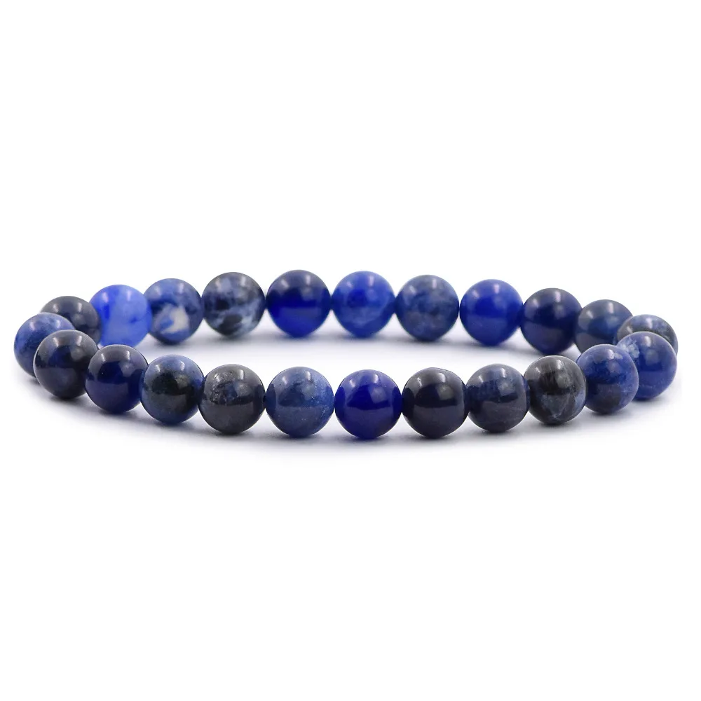 Natural Stone Bead Bracelet Elastic 8mm 10 Mm Sodalite Bead Bracelet A natural-stone-bead-bracelet-elastic-8mm-10-mm-sodalite-bead-bracelet-a
