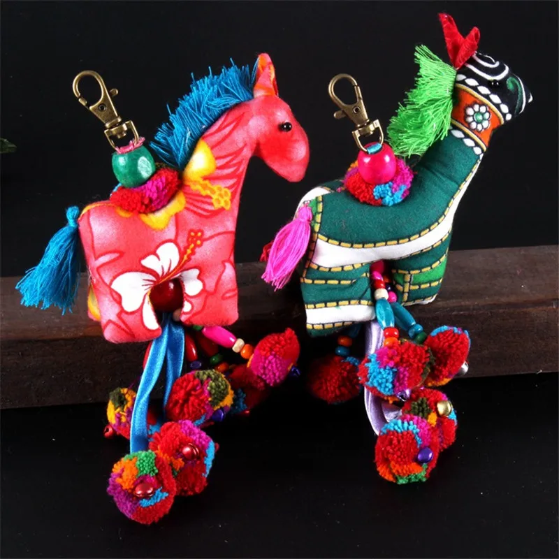 10pcs Top Thailand handmade Big Horse keychain Ethnic keyring Handbag ...