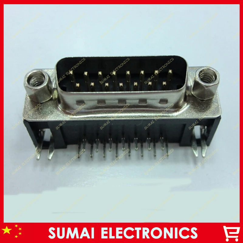 Db15 Male Plug Connector 90 Degree 15pin 2 Rows Serial Connector Free ...