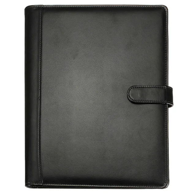 Black A4 Executive Conference Folder Portfolio PU Leather Document ...