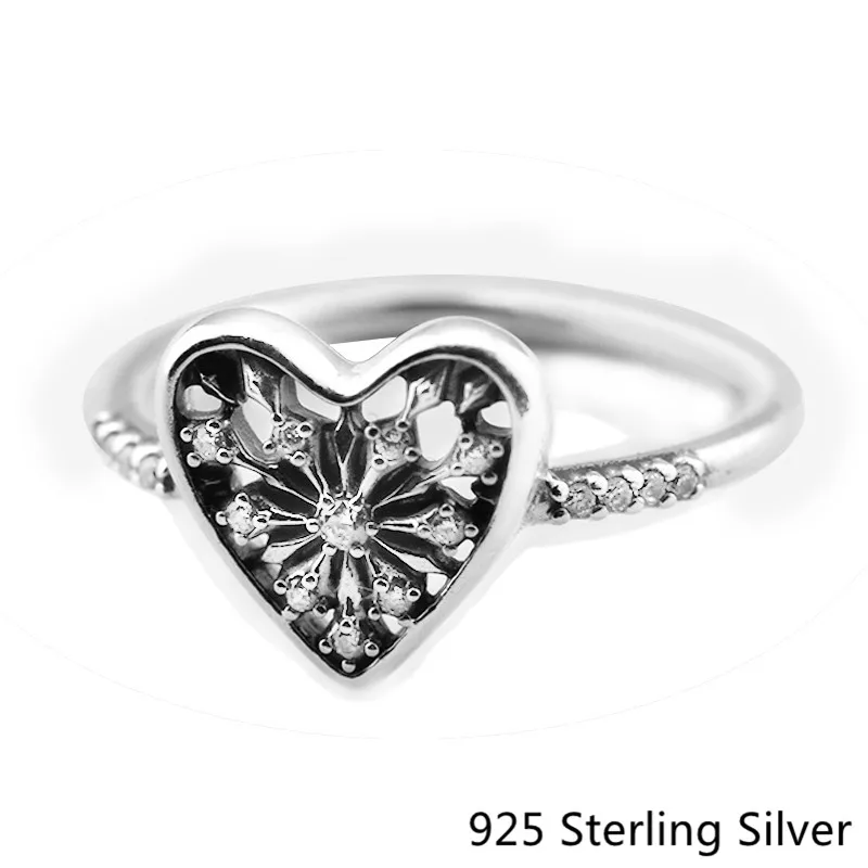 오리지널 925 실버 샤이닝 하트 겨울 반지 클리어 CZ DIY 쥬얼리 여성용, 발렌타인데이 스털링 실버 반지 선물|반지| - AliExpress