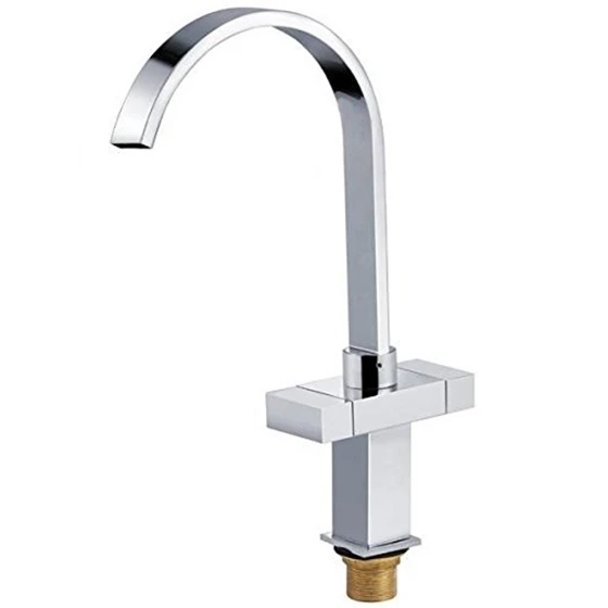 Square Modern Double Lever Kitchen Sink Mixer Tap-in Kitchen Faucets ...