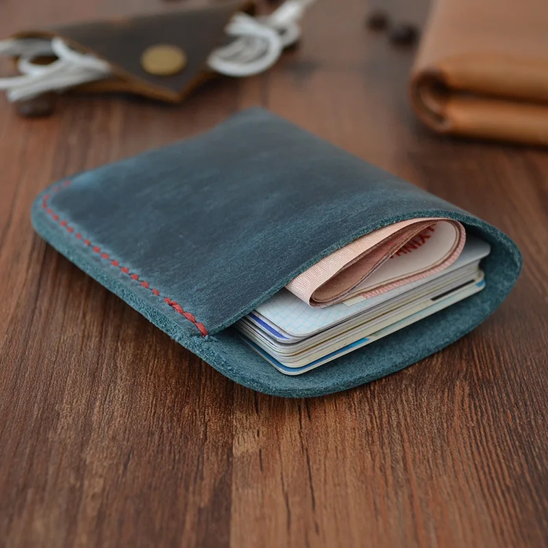 Leather Credit Card Holder Men Vintage Bank Card Organizer Case To ...