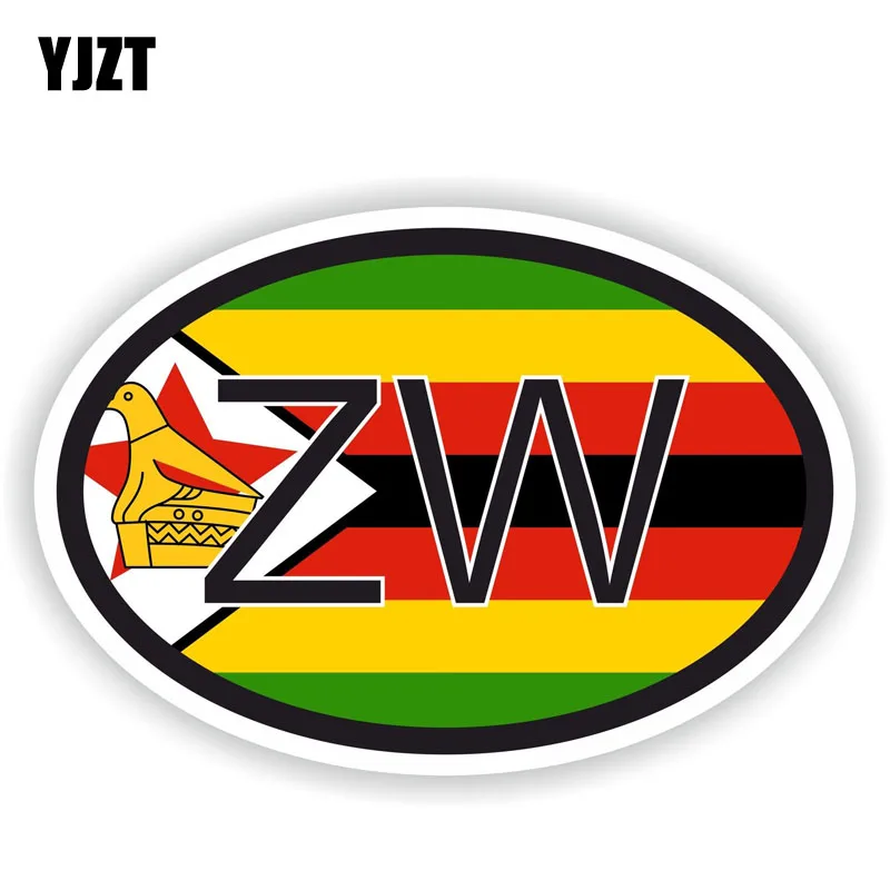 YJZT 13.5CM*9CM Car Styling ZIMBABWE ZW Flag Country Code Window Car ...