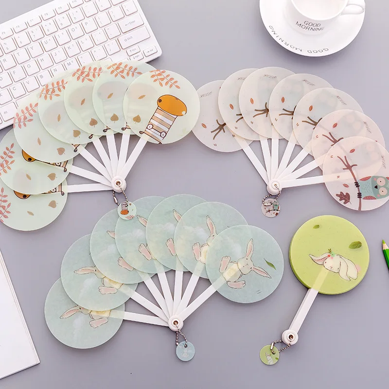 20pc/lot New Creative Cartoon folding plastic handle fan / cool ...